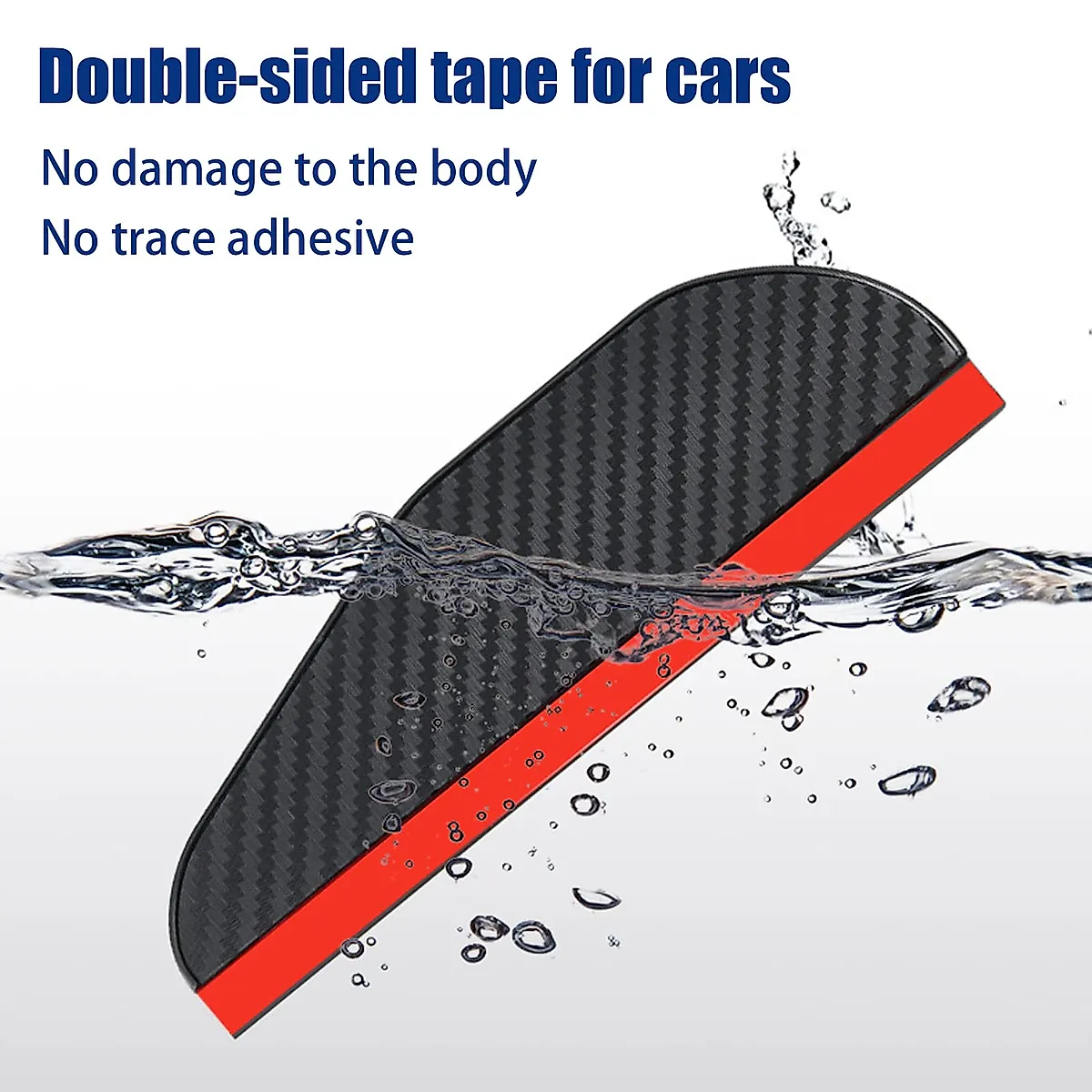 Sodcay 2 PCS Car Rear View Mirror Rain Visor Guard, Carbon Fiber Reverse Mirror Rain Brow, 6.9In Waterproof Sunshade Side View Mirror Protection Cover, Universal for Most Car, Truck SUV (Black)