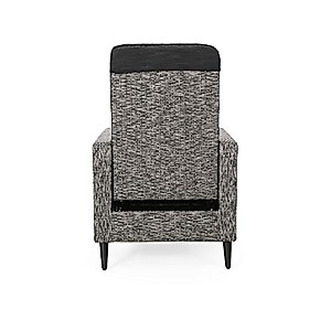 Christopher Knight Home Outdoor Recliner, Black + Multi Gray + Gun Gray