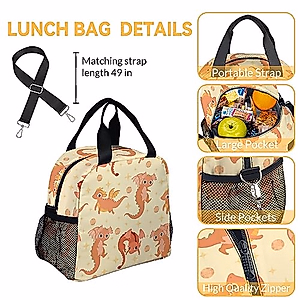 Dragon Backpack with Lunch Box, Set of 3 School Backpacks Matching Combo, Cute Bookbag And Pencil Case Bundle