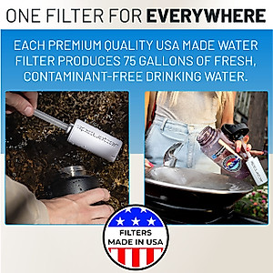 Epic Escape | Glass Water Bottle with Filter | USA Made Filter | Dishwasher Safe | Borosilicate Glass with Silicone Sleeve | BPA Free Water Bottle | Removes 99.99% Tap Water Contaminants | Filtered