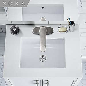 SOKA Bathroom Sink Faucet, Straight Head, Brushed Nickel