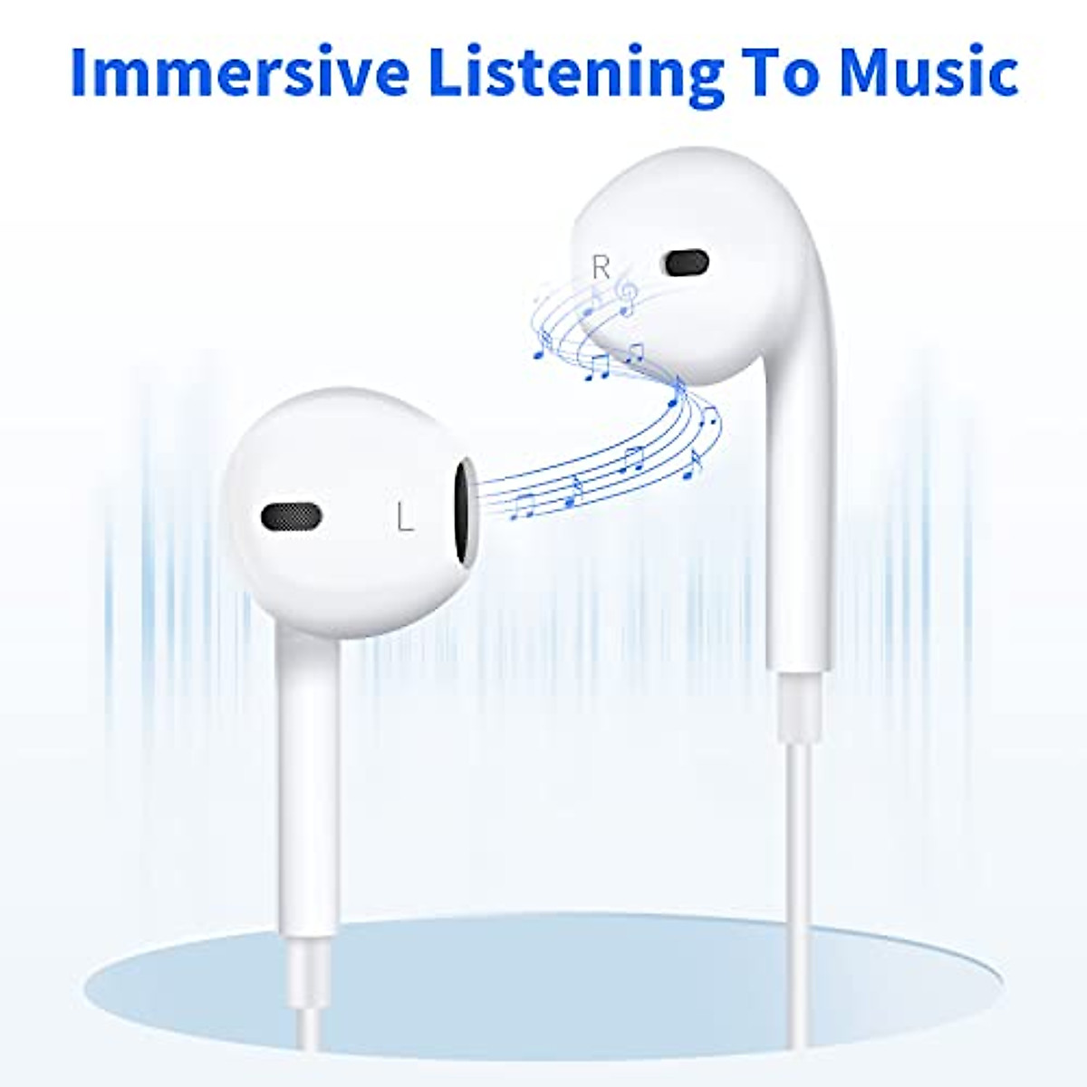 XNMOA Type C Wired Earbuds Headphones with Microphone,USB C Earphones with Volume Control&Support Call,Compatible with Samsung Galaxy S23 Ultra, S23+, iPad Pro MacBook,Most USB C Devices,White