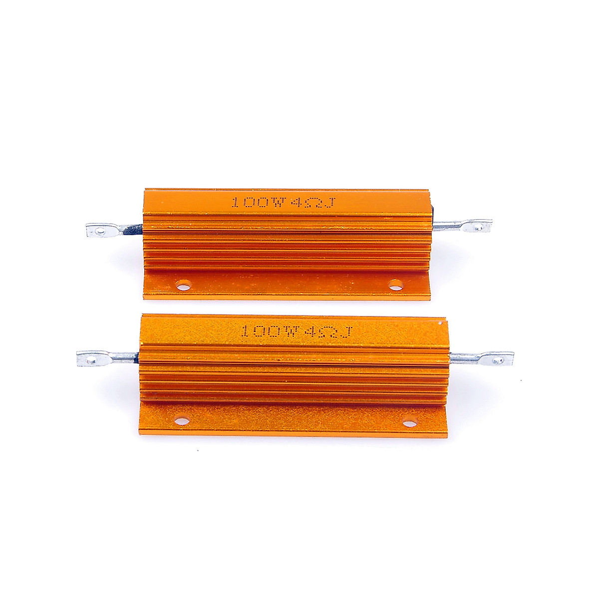LM YN 100 Watt 4 Ohm 5% Wirewound Resistor Electronic Aluminium Shell Resistors Gold (Pack of 2)