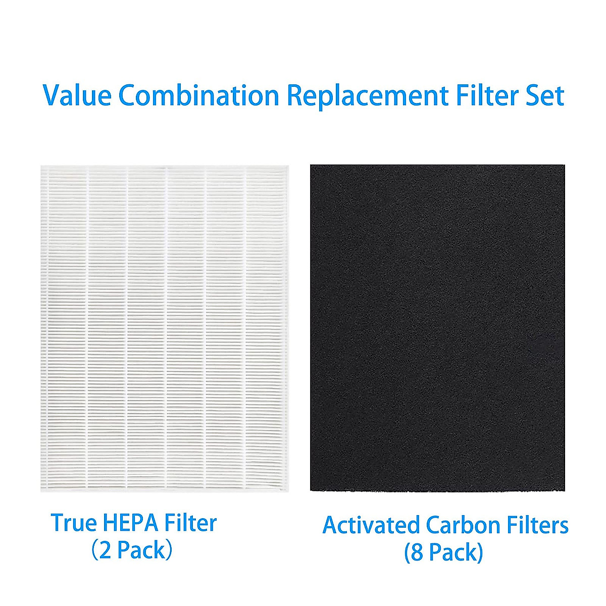 D480 Replacement Filter D4 Compatible with Winix D480 Air Purifier, Item Number 1712-0100-00, 2 True HEPA D4 Filters and 8 Activated Carbon Pre-Filters