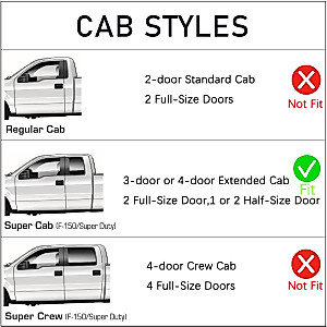 Lightronic WV94974 Outside-Mount Side Window Deflectors & Visor Rain Guard, Dark Smoke, 4-Pieces Set, Fits 2015-2024 Ford F-150, 2017-2020 Ford F-150 Raptor, 2017-2024 Ford F-350 Super Duty, SuperCab
