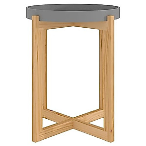 QJBSAVVA Coffee Table Gray 16.1"x16.1"x19.1" Engineered Wood&Solid Wood Pine,Living Room Furniture Side Tables Narrow Bedside Tables Suitable for Meeting Rooms, Reception Rooms, Offices