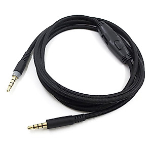 HyperX Cloud Alpha Replacement Cable - Compatible with Cloud Alpha, Mix, Flight, Logitech G633, G933 Gaming Headsets - 3.5mm Audio Cable with Mute & Volume Control (No Mic, 4.9ft)