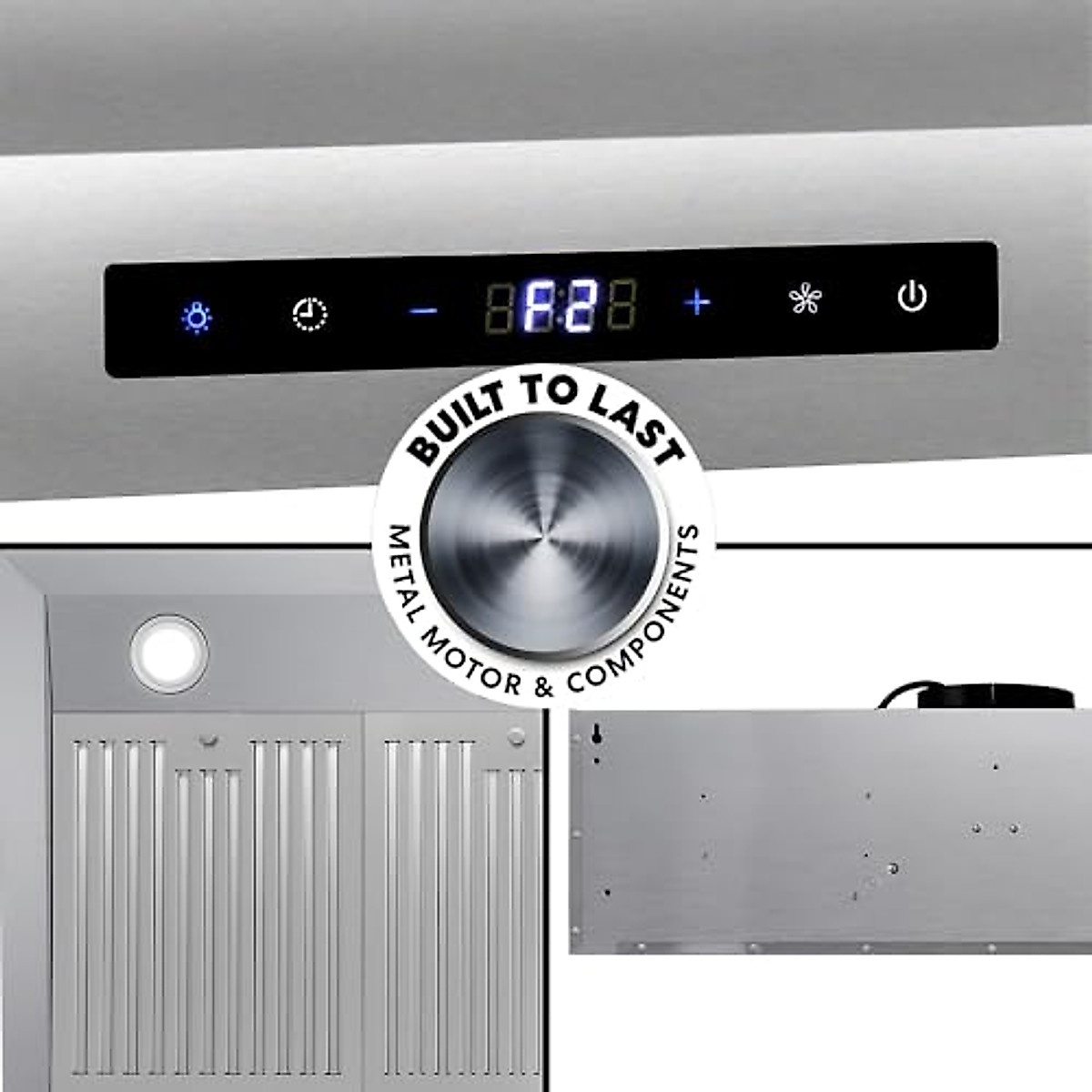 COSMO UMC36 36 in. Haven Collection 380 CFM Ducted Under Cabinet Range Hood, LED Lights, Touch Controls, Stainless Steel