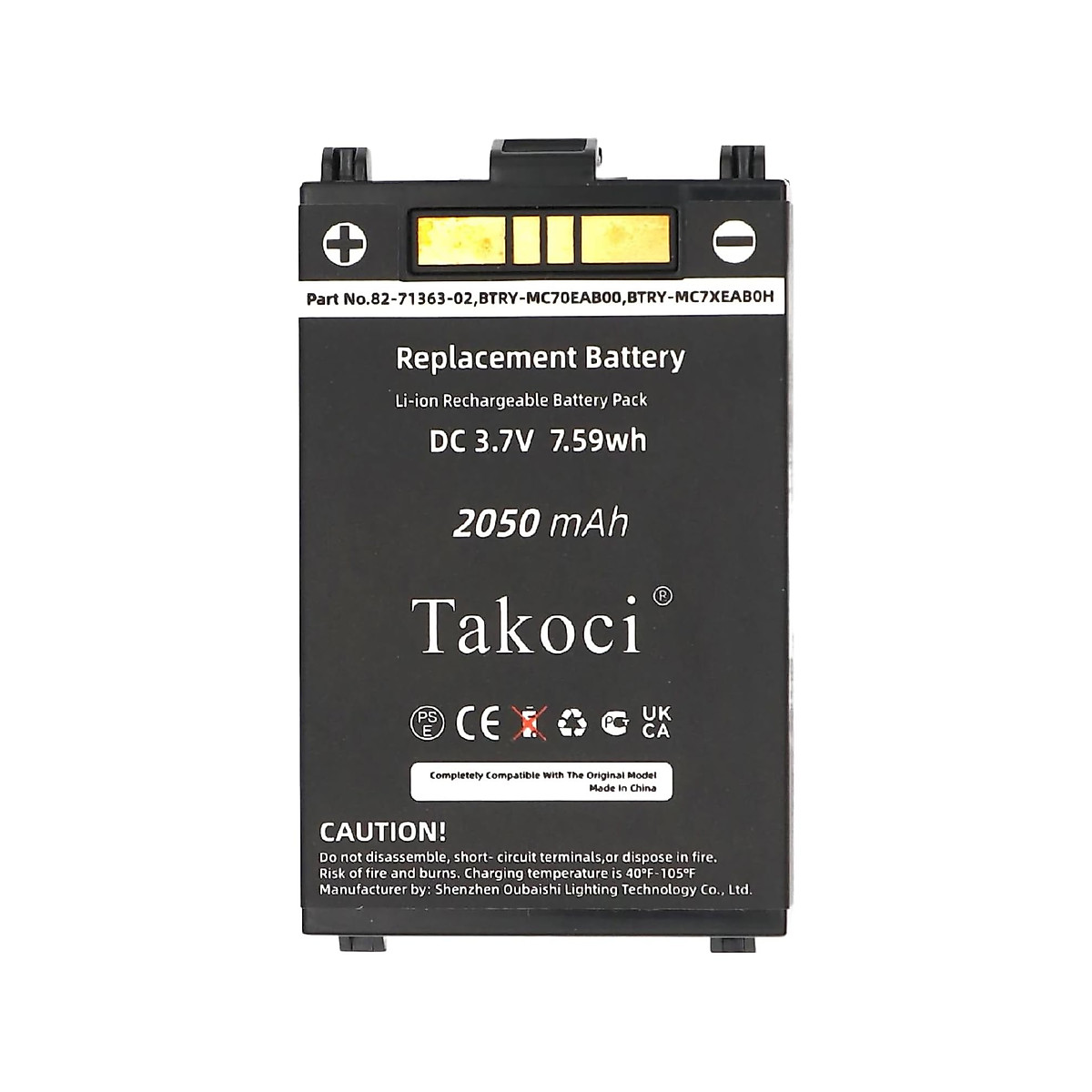 GIKYSUIZ 10-Pack 2050mAh Replacement Battery for Symbol BTRY-MC70EAB00 Compatible with Symbol MC70 MC75 Series Mobile Computers