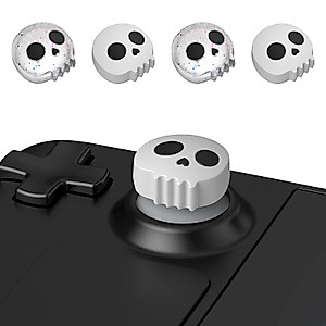 JINGDU Thumb Grip Caps for Steam Deck, Silicone Thumbstick Caps Cover Compatible with Steam Deck, Joystick Cap Accessories for Steam Deck, Skull