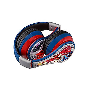 eKids Marvel Avengers Kids Bluetooth Headphones, Wireless Headphones with Microphone Includes Aux Cord, Volume Reduced Kids Foldable Headphones for School, Home, or Travel