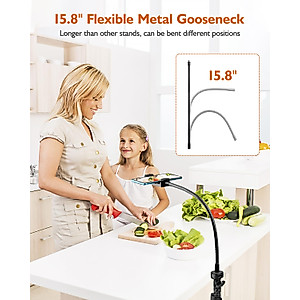 VICTIV 85" Tall Cell Phone Tripod Stand with Gooseneck and Remote, Portable Travel Tripod Stand, Overhead Tripod for iPhone 14 Pro Max/13/12/Android for Recording/Watching/Cooking/Fitness/Vlog