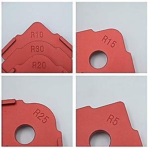 Evwoge Set of 3 Radius Jig Router Templates Aluminium Alloy Radius Corners R5 R10 R15 R20 R25 R30