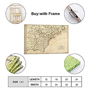 Wugod North America Map (1768) Canvas Poster and Wall Art Picture Print Modern Home Bedroom Bars Decoration Posters 20x30inch(50x75cm)
