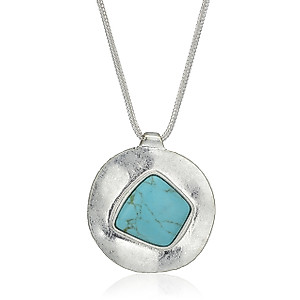 The Sak womens Semi-Precious Irregular Stone Turquoise Pendant Necklace