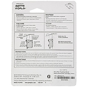 Penn-Plax Small World Replacement Aquarium Filter Media Cartridges (2 Pack) – Safe for Freshwater and Saltwater Setups, SWF1C