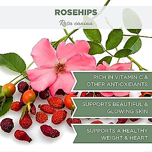 Organic Rose Hips 4 oz. (113g), USDA Certified Organic Rosehip Tea, Dried Rose Hips Dried Organic, Rose Hip Tea Organic, Whole Rose Hips Bulk, Cut & Sifted