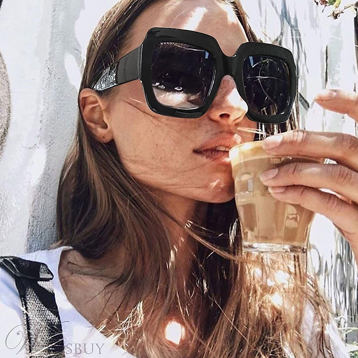 STORYCOAST Oversized Square Sunglasses Womens Retro Shades Luxury Big Sun Glasses UV400 Protection S0178