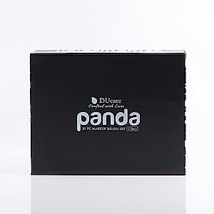 DUcare Professional Makeup Brushes Panda Series Makeup Brush Set Valentines Day Gifts 31Pcs Kabuki Foundation Blending Face Powder Blush Concealers Eye Shadows With Leather Case Organizer