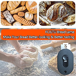 FCXJTU Extractable & Magnetic Bread Lame Dough Scoring Tool, Bread Scoring Knife, Professional Sourdough Scoring Tool for Bread Bakers, Sourdough Bread Baking Tools with 5 Razor Blades (Blue)