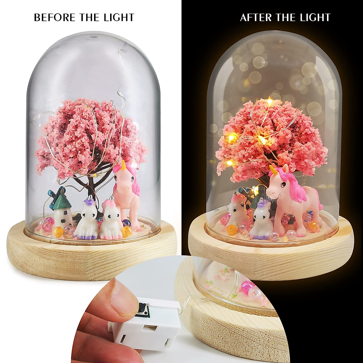 TeiRAY Make Your Own Unicorn Night Light - Unicorn Craft Kit for Kids, Arts and Crafts Nightlight Project Novelty for Girl Age 5 6 7 8 9 Year Old Unicorns Gifts for Girls