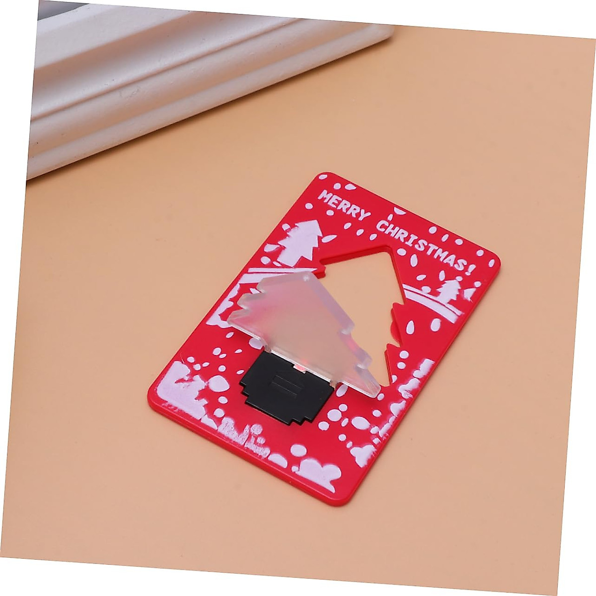 DOITOOL 15 Pcs Christmas Decorative Night Light Christmas Pocket Lamp Christmas Folding Lamp Portable Credit Card Light Cristmas Glowing Toy Cristmas Party Favors Child Christmas Tree