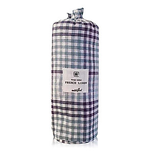 Merryfeel Linen Duvet Cover Set King,100% French Linen Yarn Dyed Check Duvet Cover Set, Luxurious Bedding for All Season - King - Yarn Dyed Check