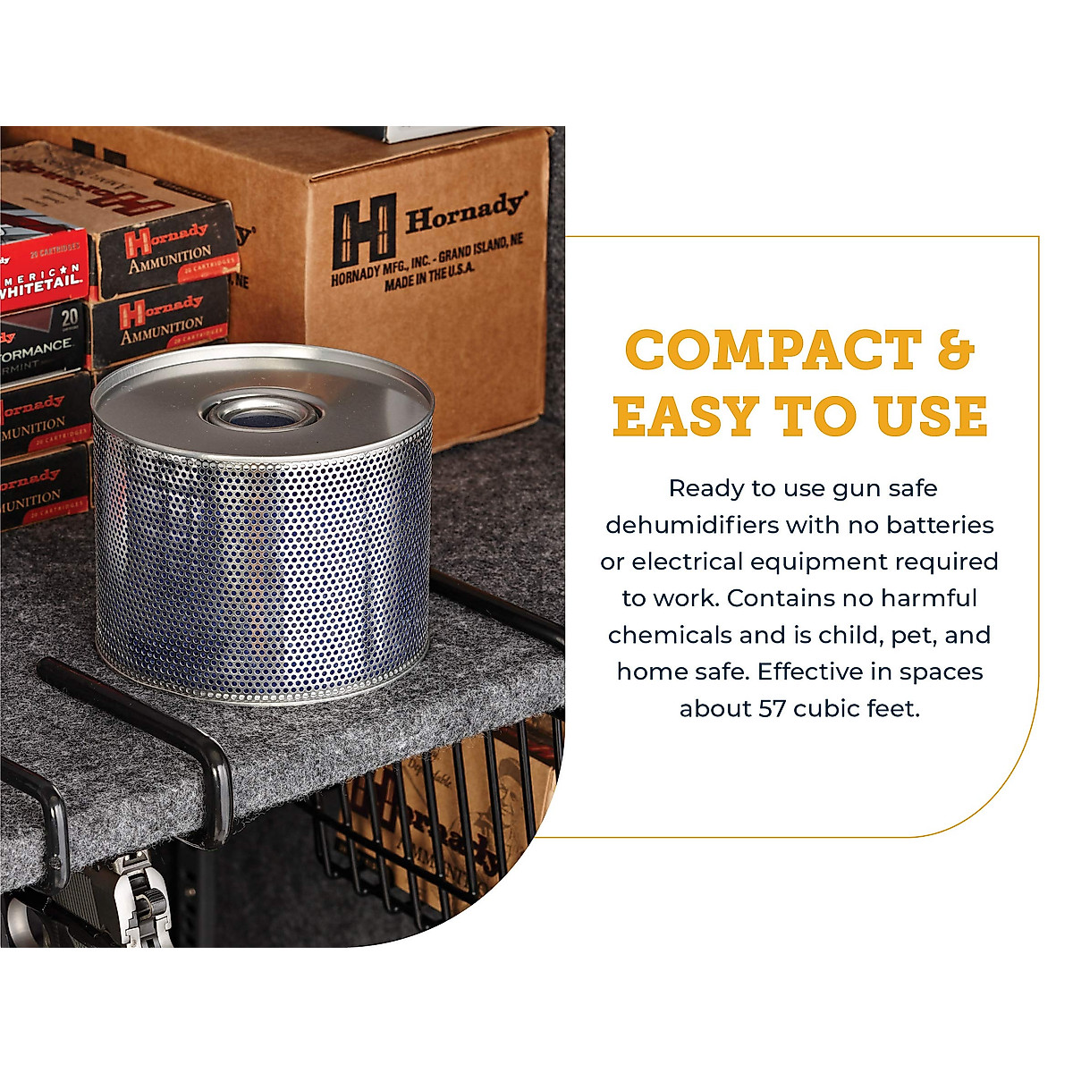 SnapSafe Reusable Canister Dehumidifier, 75902 - Portable, Easy to Use Moisture Absorbers for Gun Safes & Cabinets - Prevent Moisture Damage for Gun Safe Accessories, Firearms in Your Gun Vault