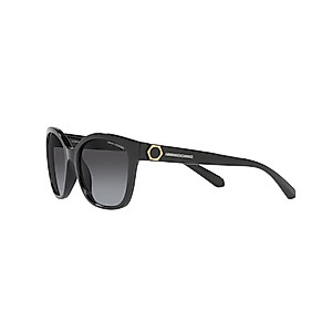 A|X ARMANI EXCHANGE Women's Ax4127s Cat Eye Sunglasses, Shiny Black/Gradient Grey, 54 mm