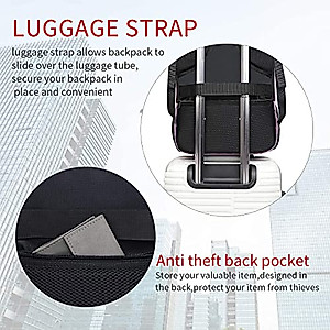 Monsdle Travel Laptop Backpack Anti Theft Backpacks with USB Charging Port, Travel Backpacks Business Work Bag 15.6 Inch College Computer Bag for Men Women, Purple