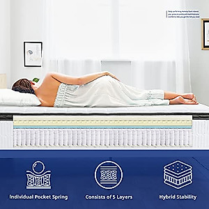 Oleesleep 13 Inch Dual Layered Gel Hybrid Memory Foam Mattress, CertiPUR-US Certified. Gray, Queen