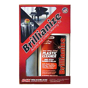 Brillianize Plastic and Glass Cleaning Kit with Microsuede Polishing Cloth