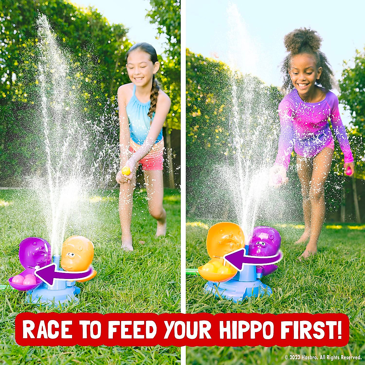 Hasbro Hungry Hungry Hippos Splash – Lawn Water Toys Sprinkler Game for Kids