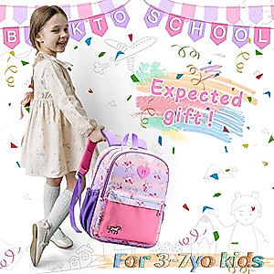 Kids Backpacks for Boys and Girls14.2 Inch, Bergmoer Toddler Backpack Ideal for Preschool Kindergarten Elementary School Travel Backpacks, Cute Lightweight Unicorn Backpack for PreschoolKids Backpacks