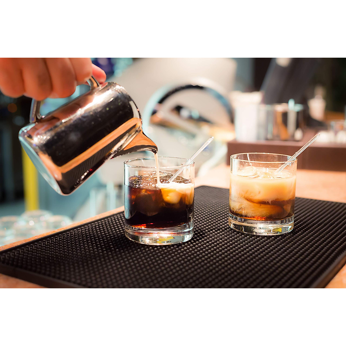 Bar Mat Silicon Graded, Heat Resistant Mat, Food Safe, Drip Mat, Restaurant, Coffee Bar Mats, and Kitchen Bar Service Mat, Spill Mat for Drying Dishes (18?X 12?)