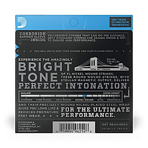 D'Addario Guitar Strings - XL Nickel Electric Guitar Strings - EXL148 - Perfect Intonation, Consistent Feel, Reliable Durability - For 6 String Guitars - 12-60 Extra Heavy