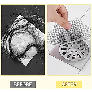 Disposable Floor Drain Hair Catcher Stickers, 4 Inch, Pack of 10, Shower Drain Mesh Stickers for Bathroom, Laundry, Bathtub, Kitchen Sink