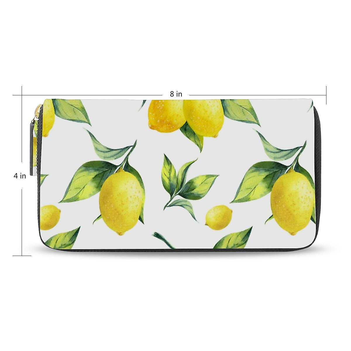 AGONA Womens Wallet Summer Yellow Lemon Wallet for Women Long Wallet PU Leather Zip Around Phone Clutch Handbag Card Holder Purse Girls Men