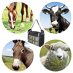 Tylu Hay Bags for Horses,Slow Feed Hay Bag Hay Feeder Net for Goats Alpacas Indoor Outdoor Grazing Feeding - Large Capacity