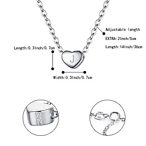 BriLove Gifts for Mom Women 925 Sterling Silver Tiny Initial Heart Pendant Choker Necklace for Mothers Day/Valentines Day/Birthday/Christmas/Anniversary Letter J