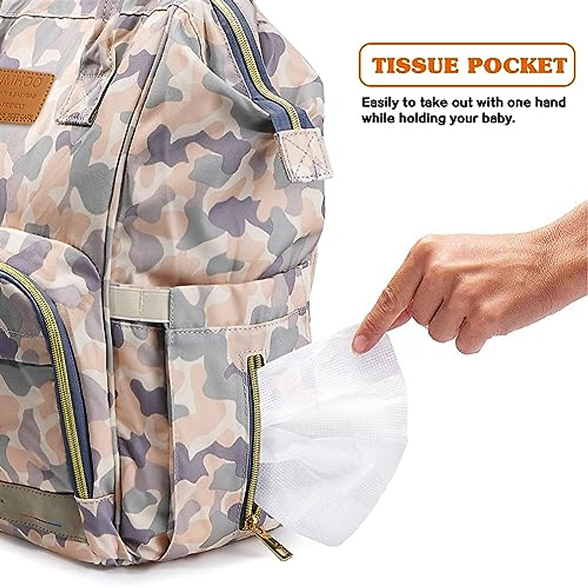 Limhoo Diaper Bag Backpack for Men Dad, Waterproof Large Canvas Camo Nappy Bags, Baby Care Bag (New Camouflage)