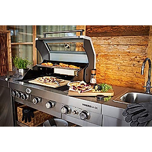 Rosle 15033 Cutting Board with Stainless Steel Handle, Wood, Natural, 48 x 32 x 3 cm