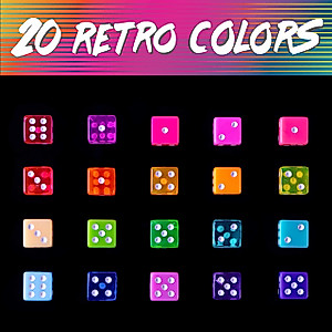 100-pack Miami Dice: Retro 80s 6-Sided Gaming Dice – 16mm Bulk d6 Dice in Translucent & Solid Colors for Family Game Night, Make Your Own/DIY Board Game Supplies, Replacement Pieces & Teaching Math