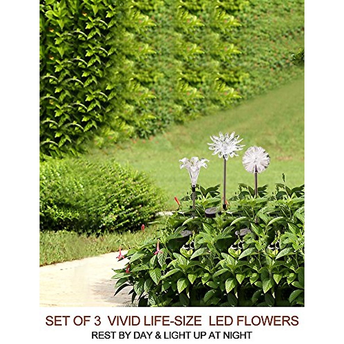 Bright Zeal Solar Flower Lights: Outdoor Color Changing Decor