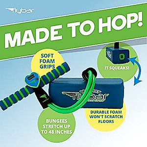 Flybar My First Foam Pogo Jumper for Kids Fun and Safe Pogo Stick for Toddlers, Durable Foam and Bungee Jumper for Ages 3 and up, Supports up to 250lbs (Blue LED)