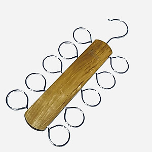 RoomForLife - Solid Wood & Metal Accessory Hanger for Small Garments, Scarves, Necklaces, Ties and More - 20 Metal Arms - Get and Stay Organized