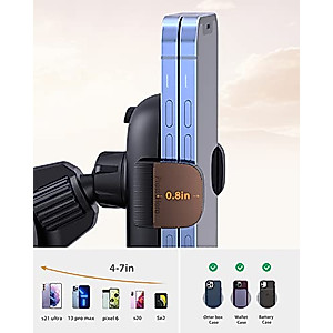 Car Phone Holder Mount, Sturdy Cell Phone Car Mount with Metal Hook Clip, Air Vent Car Mount for iPhone 14 13 12 11 8 Plus Pro Max Mini XS XR X Pixel 7 6 5 4 Samsung S23 S22 S21 S10 Ultra Smart Phones