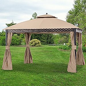 Garden Winds Replacement Canopy for The Pinehurst Dome Gazebo - Standard 350 - Beige - Will NOT FIT Oakmont Gazebo