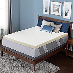 Spring Coil 2-Inch High Density Foam Topper,Adds Comfort to Mattress, Queen Size, Off White