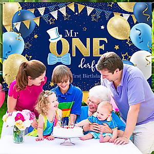 Irenare Boys 1st Birthday Decoration Mr. Onederful Birthday Party Supplies Boy 1st Birthday Backdrop Banner for Baby Toddler Little Man First Birthday Party Decor Photo Prop